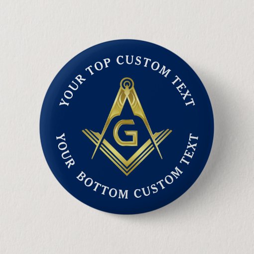 Navy Blue Gold Masonic Buttons | Freemason Pins | Zazzle
