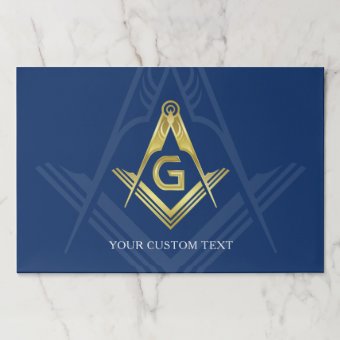 Navy Blue Gold Masonic Paper Placemats | Freemason | Zazzle