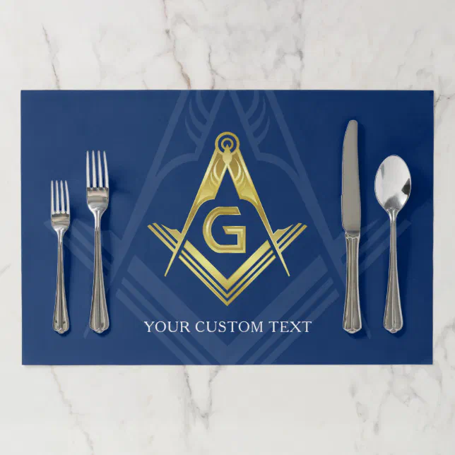 Navy Blue Gold Masonic Paper Placemats | Freemason | Zazzle