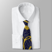 Navy Blue Gold Men's Topographic Map Neck Tie | Zazzle