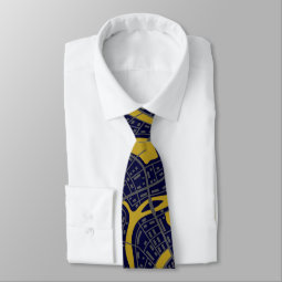 Navy Blue Gold Men's Topographic Map Neck Tie | Zazzle