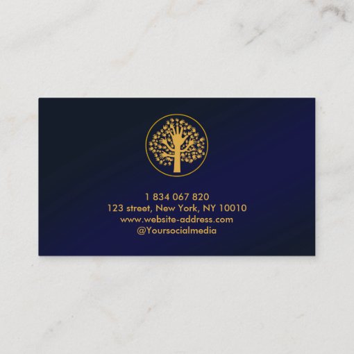 Navy Blue Gold Occupational Therapist Business Card | Zazzle