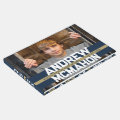 Navy Blue & Gold Photo Graduation Personalized Guest Book | Zazzle