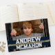 Navy Blue & Gold Photo Graduation Personalized Guest Book | Zazzle