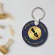 Navy Blue & Gold Promotional Notary Logo Branded Keychain | Zazzle