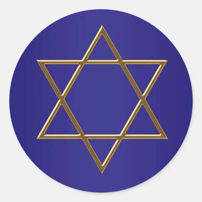 Navy Blue Gold Star of David Stickers | Zazzle