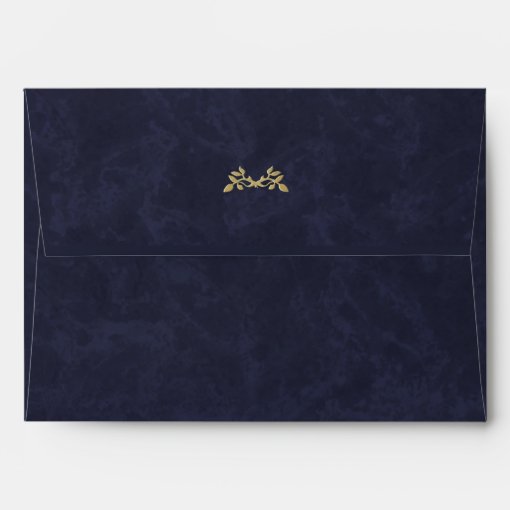 Navy Blue & Gold Textured Matching Memorial Envelope | Zazzle
