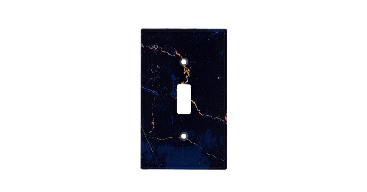 Navy Blue Golden Marble Light Switch Cover | Zazzle