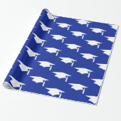 Navy Blue Graduation Caps Pattern - Graduation Wrapping Paper | Zazzle
