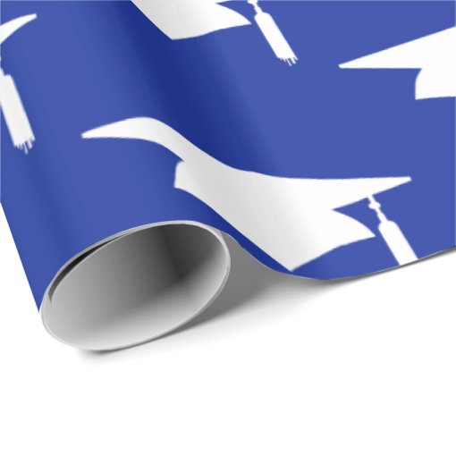 Navy Blue Graduation Caps Pattern - Graduation Wrapping Paper | Zazzle