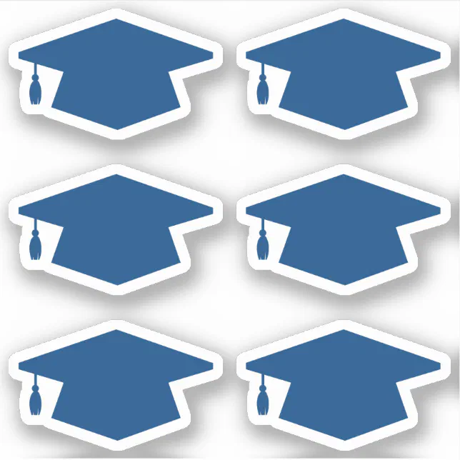 Navy Blue Graduation Hat Grad Cap Envelope Sealing Sticker | Zazzle