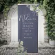 Navy Blue Greenery Foliage Wedding Welcome Retractable Banner | Zazzle