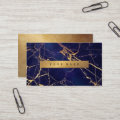Navy Blue Grungy Gold Marble Vip Business Card | Zazzle