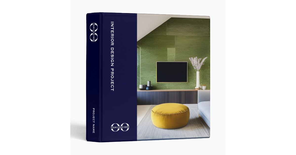 Navy Blue Interior Designer Portfolio Binder | Zazzle