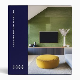 Navy Blue Interior Designer Portfolio Binder | Zazzle