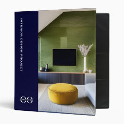 Navy Blue Interior Designer Portfolio Binder | Zazzle