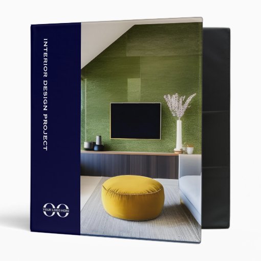 Navy Blue Interior Designer Portfolio Binder | Zazzle