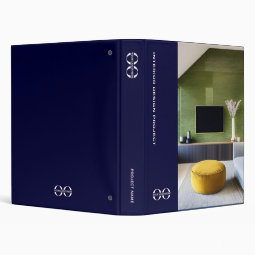 Navy Blue Interior Designer Portfolio Binder | Zazzle