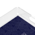 Navy Blue Interlocking Pattern Serving Tray | Zazzle