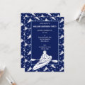 Navy Blue Kayak Pattern Kayaking Themed Party Invitation | Zazzle