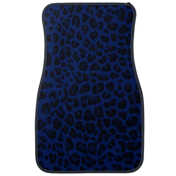 Navy blue leopard print car mat | Zazzle.com