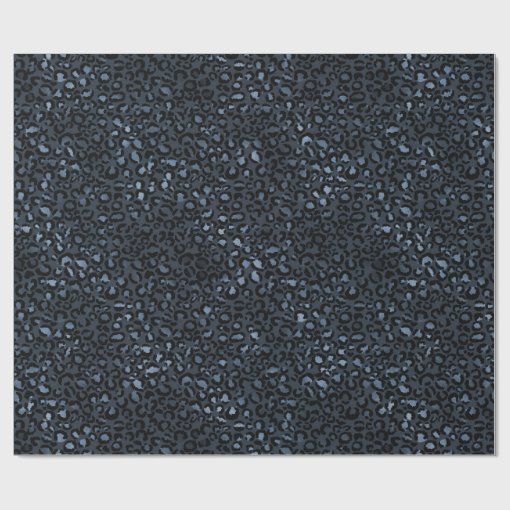 Navy Blue Leopard Print Wrapping Paper | Zazzle