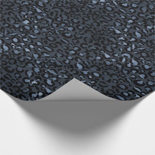 Navy Blue Leopard Print Wrapping Paper | Zazzle
