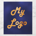 Navy blue logo image business wine label | Zazzle