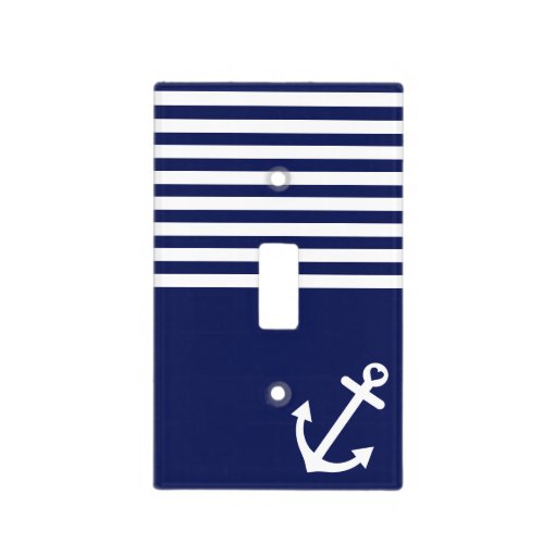 Navy Blue Love Anchor Nautical Light Switch Cover | Zazzle