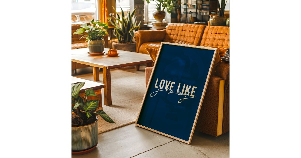 Navy Blue Love like Jesus Christian Poster | Zazzle