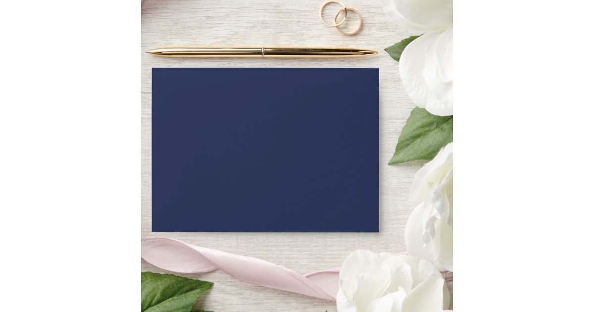 Navy Blue Matching Wedding Invitation Envelope | Zazzle