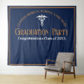 Navy Blue Medical School Graduation Photo Booth Tapestry | Zazzle