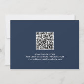 Navy Blue Modern Calligraphy Scannable QR Code Save The Date | Zazzle