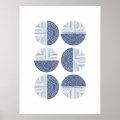 Navy Blue Modern Circle Geometric Art Print Poster | Zazzle