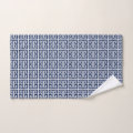 Navy Blue Modern Greek Key Pattern Bath Towel Set | Zazzle