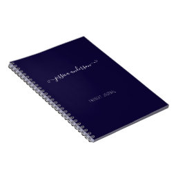 Navy Blue Modern Handwriting Calligraphy Script Notebook | Zazzle