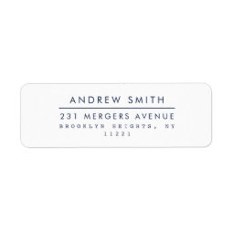 Navy Blue Modern Line Simple Formal Minimalist Label | Zazzle