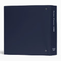 Navy blue modern minimalist personalized name 3 ring binder | Zazzle