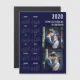 Navy Blue Modern Two Photo 2020 Calendar Magnet | Zazzle