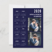 Navy Blue Modern Two Photo 2020 Calendar Magnet | Zazzle