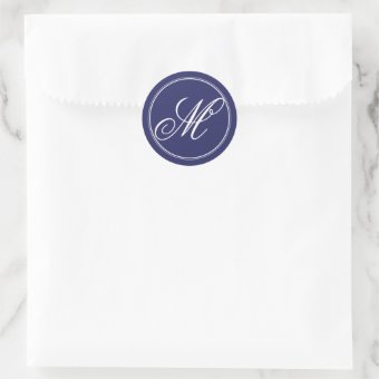 Navy Blue Monogram Stickers | Zazzle