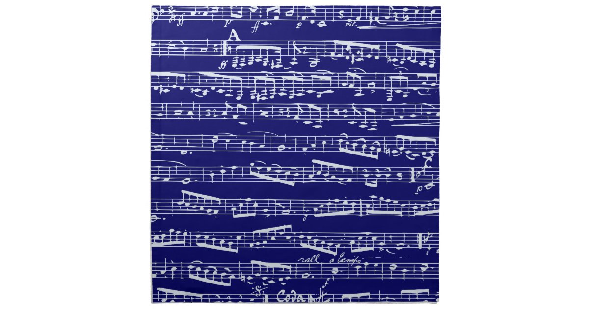 Navy blue music notes napkin | Zazzle