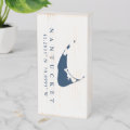 Navy Blue Nantucket Island Map with Coordinates Wooden Box Sign | Zazzle