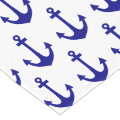 Navy Blue Nautical Anchor Pattern Long Table Runner | Zazzle