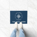 navy blue nautical compass boat ship doormat | Zazzle
