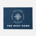 navy blue nautical compass boat ship doormat | Zazzle