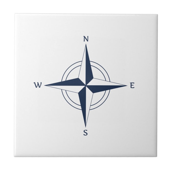 Navy Blue Nautical Compass Tile | Zazzle.com