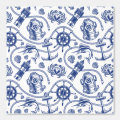 Navy Blue Nautical Design on White Wallpaper | Zazzle
