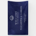 Navy Blue Nautical Destination Wedding Welcome Sig Banner | Zazzle