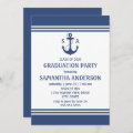 Navy Blue Nautical Graduation Party Invitations | Zazzle